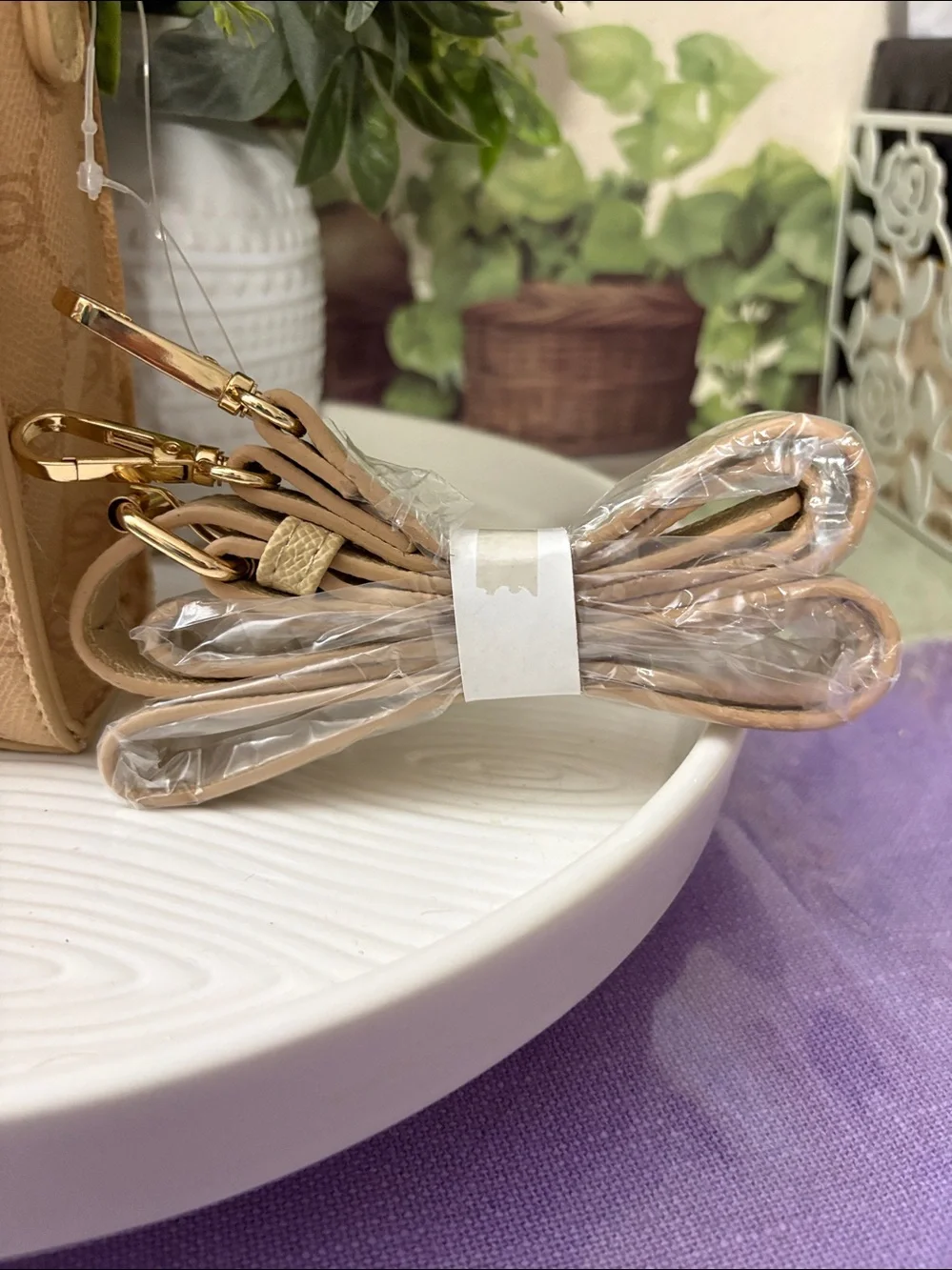 bebe | Bags | Bebe Tan Mini Signature Tote With Gold Logo | Poshmark